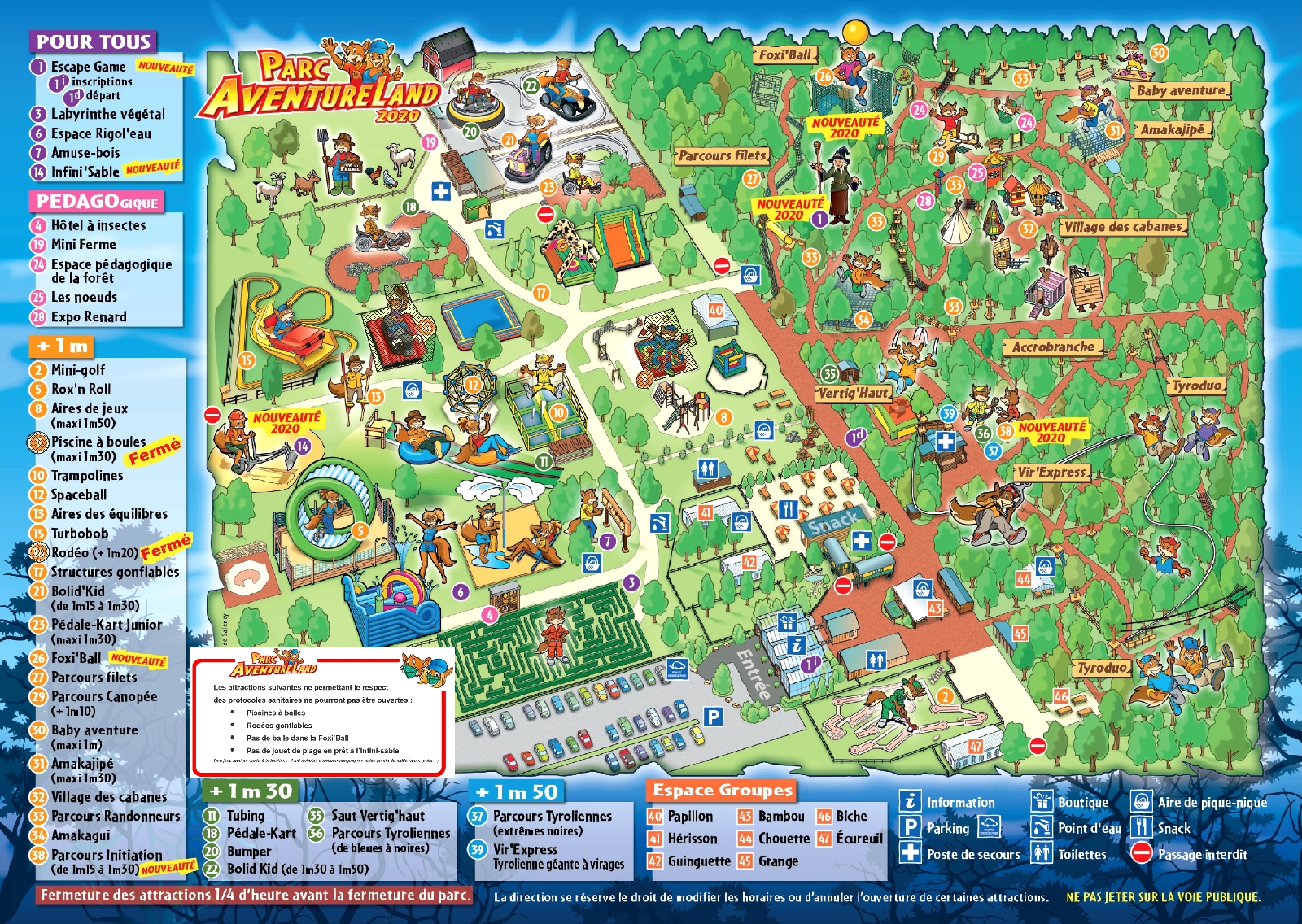 Plan du parc - Aventure Land